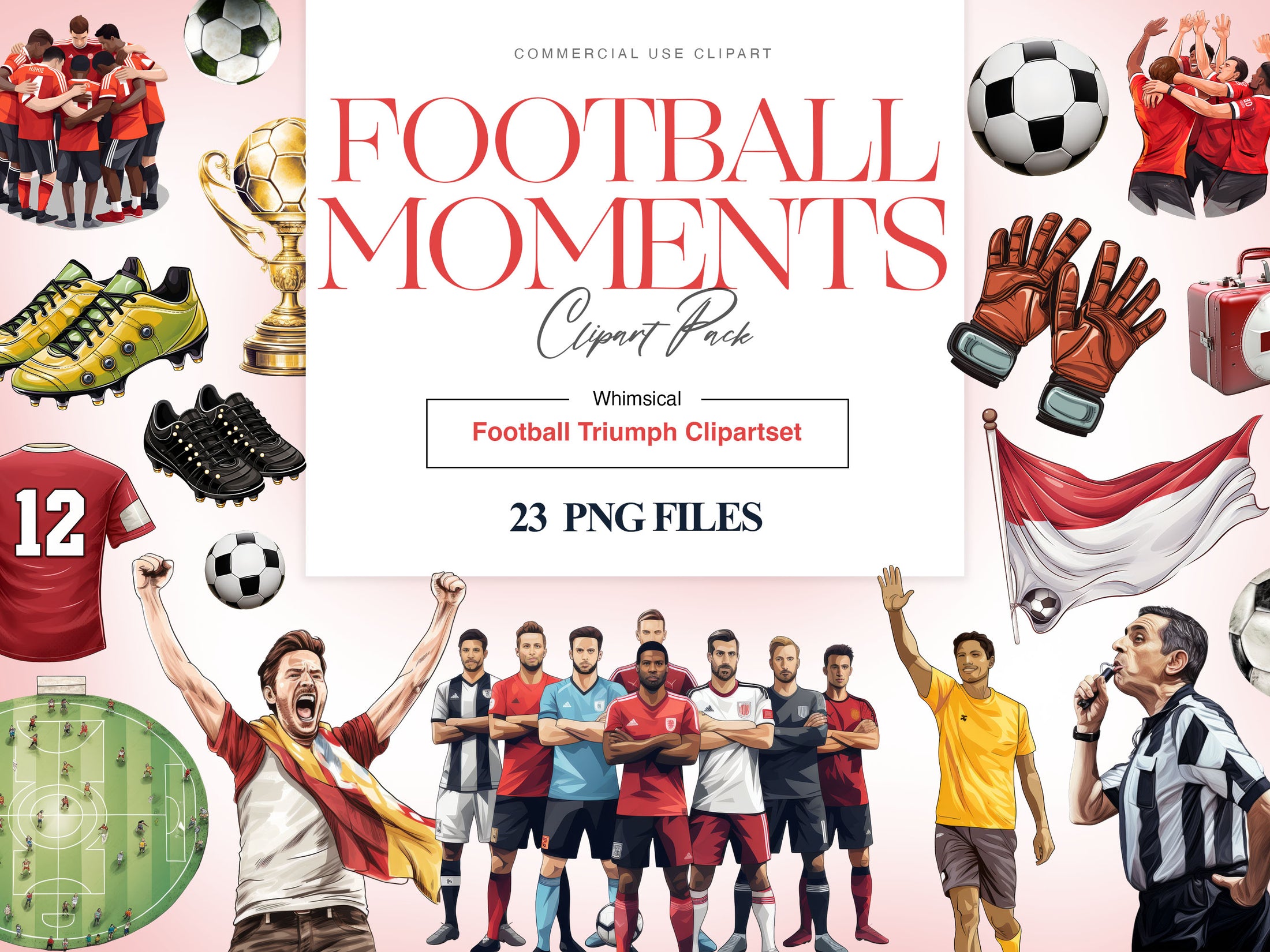 Watercolor Football Clipart, Soccer PNG, Football Player – Clipartset