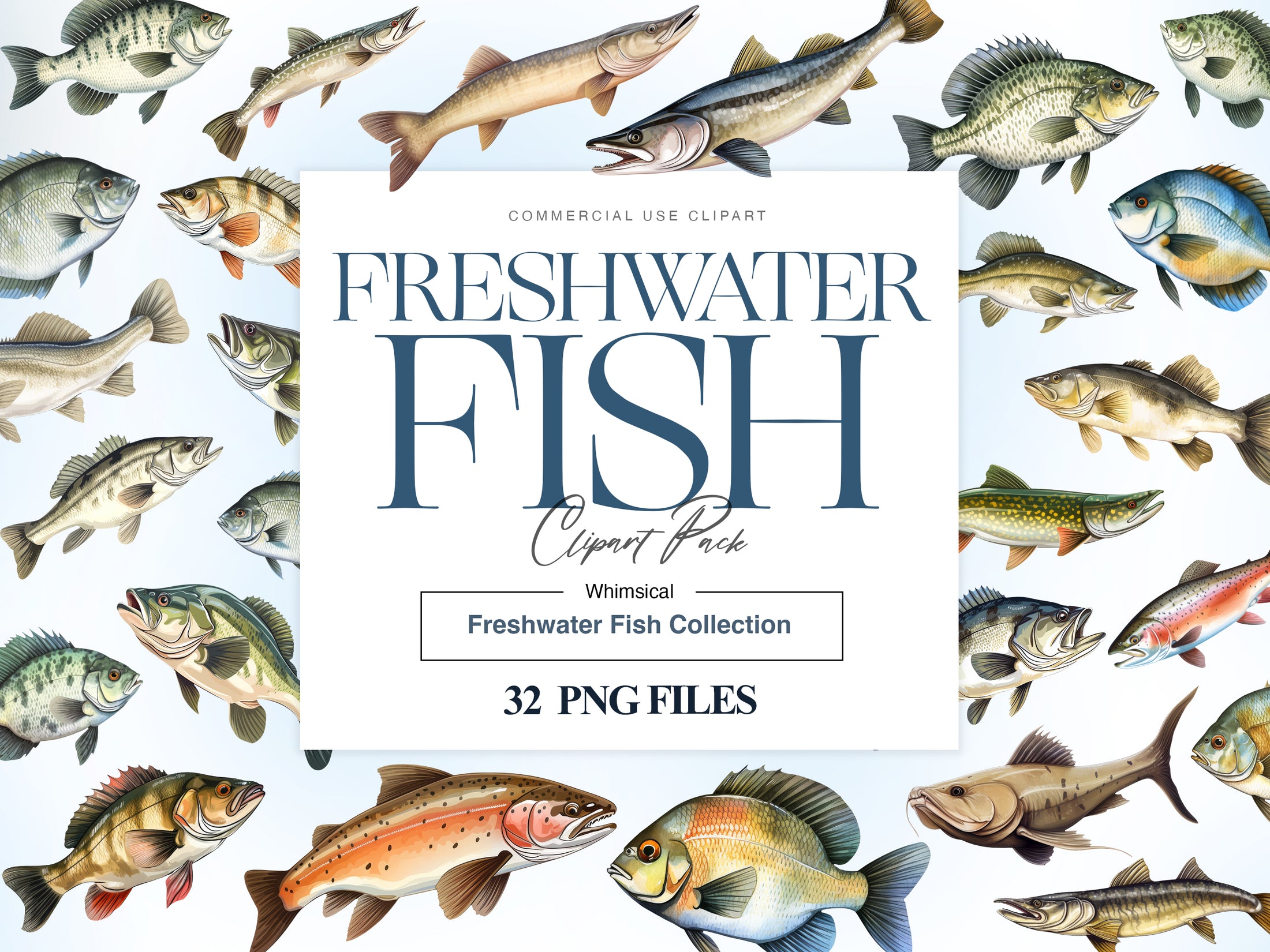 Freshwater Fishing Clipart, Bass Fish PNG, Trout Clipart – Clipartset