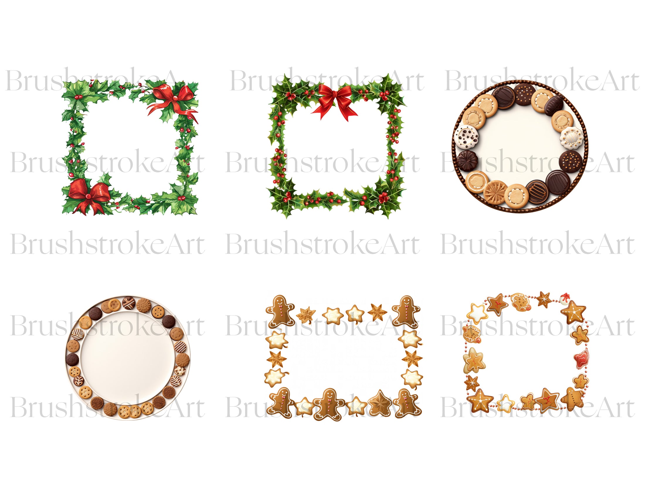 Christmas Border Clipart, Christmas Frame, Digital Border – Clipartset