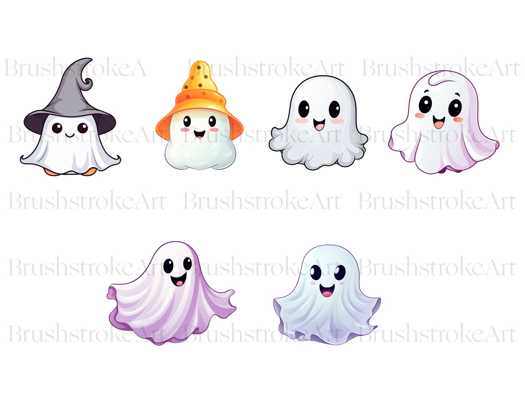 Halloween Ghost Clipart, Cute Ghost, Happy Halloween Card – Clipartset