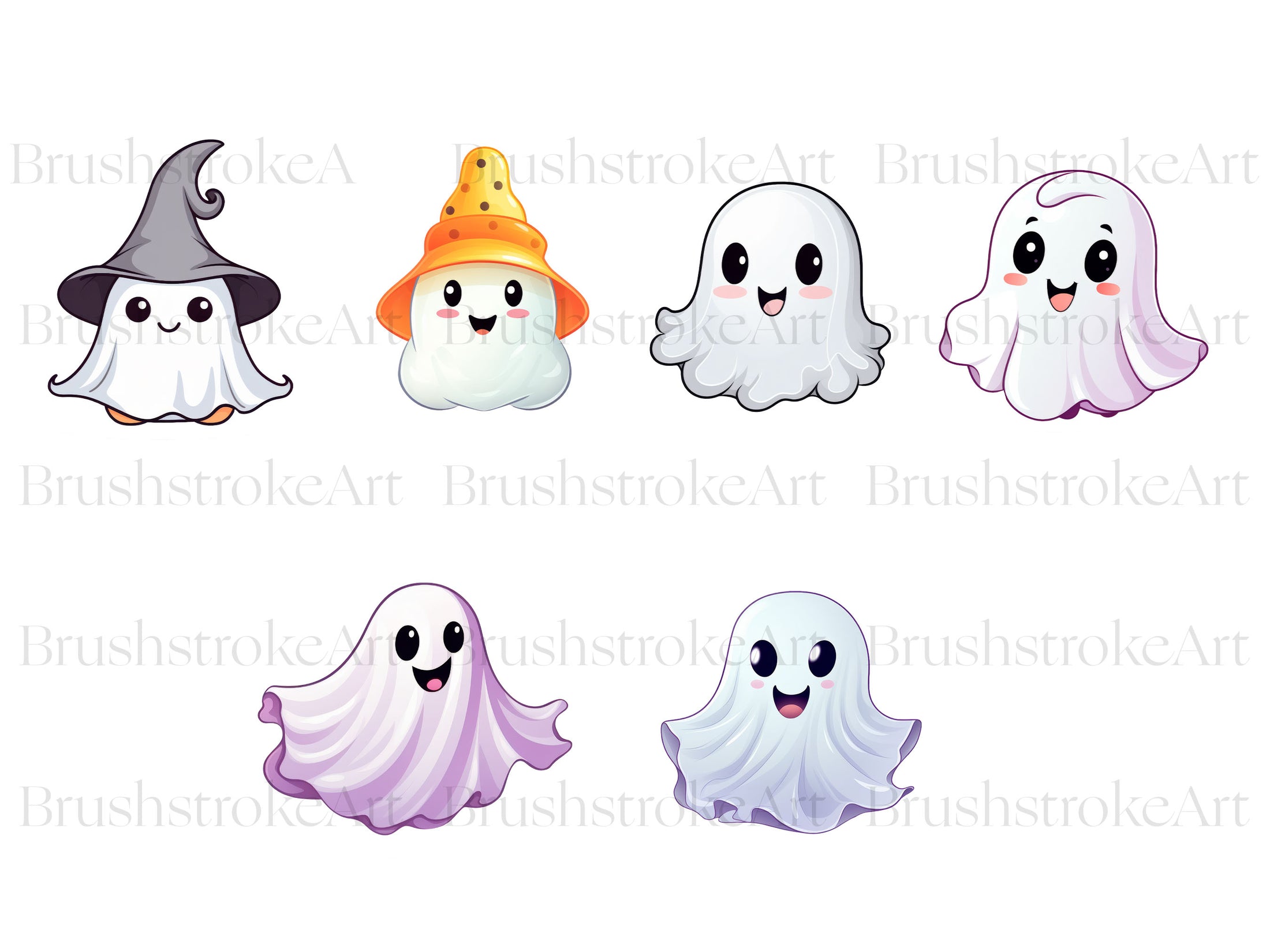 Halloween Ghost Clipart, Cute Ghost, Happy Halloween Card – Clipartset