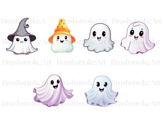 Halloween Ghost Clipart, Cute Ghost, Happy Halloween Card – Clipartset