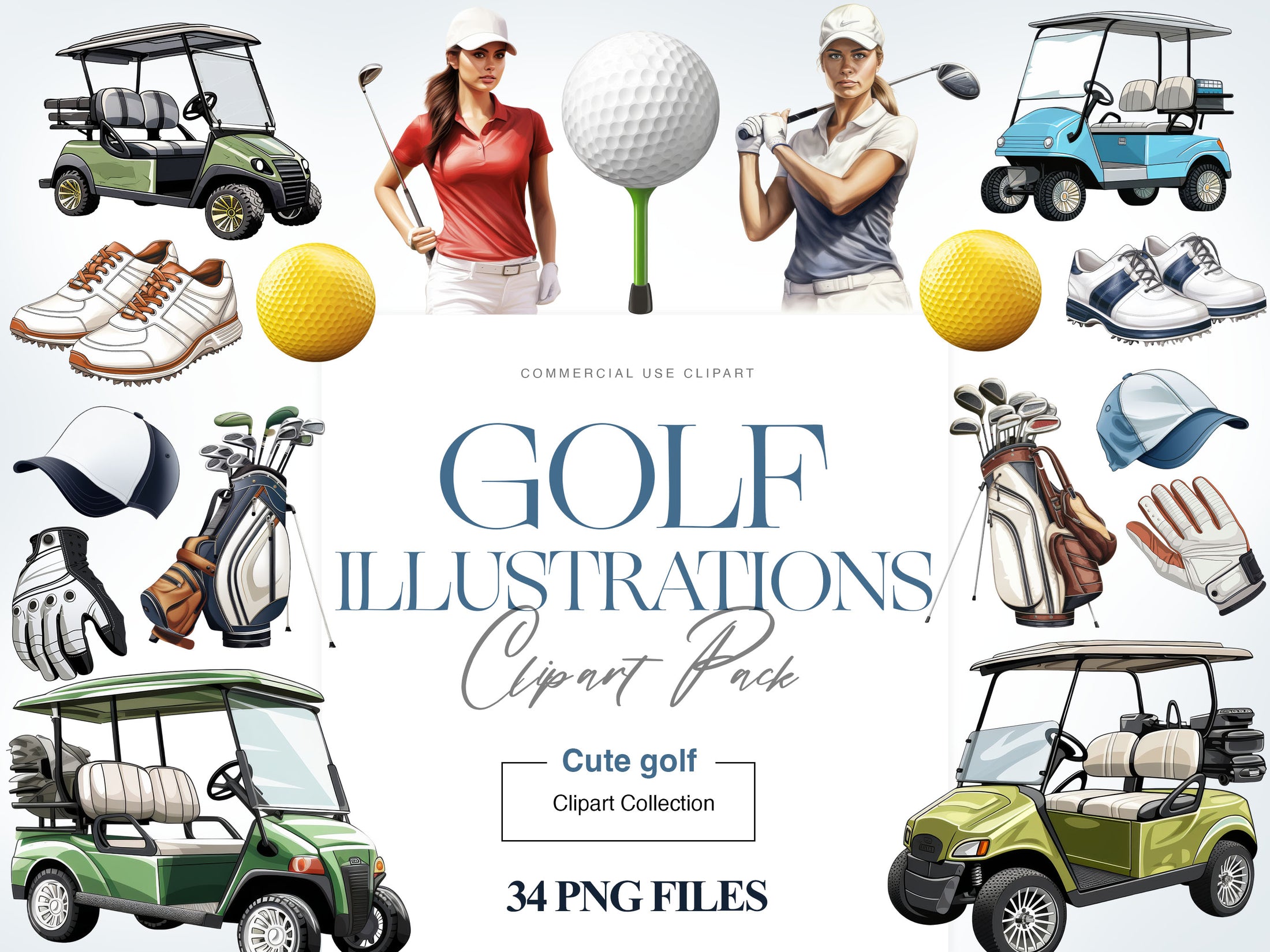Golf Clipart, Golfing Equipment, Golf Club, Golf Ball PNG – Clipartset