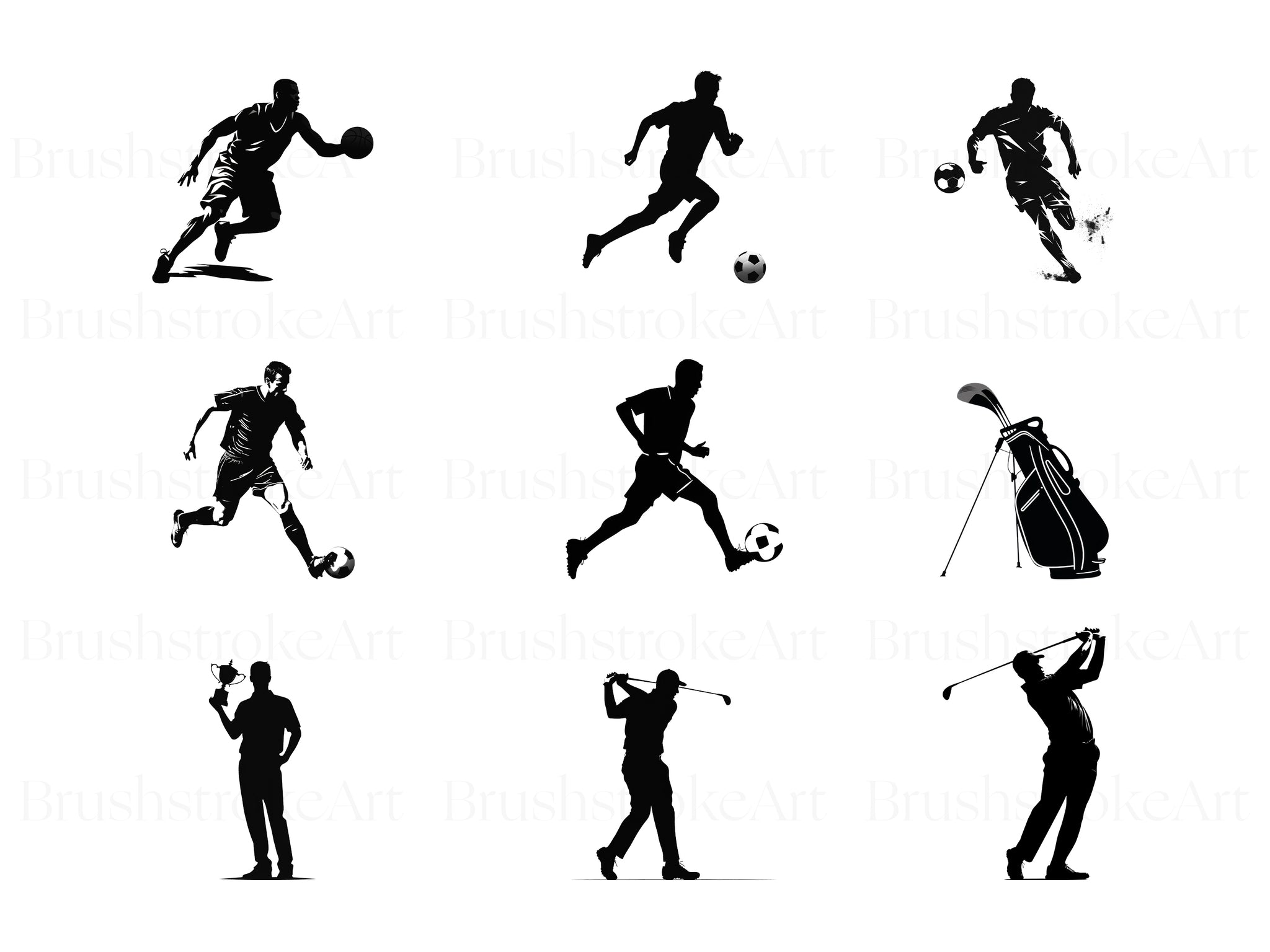 Sports Silhouette Clipart, Football, Sports PNG, Basketball – Clipartset