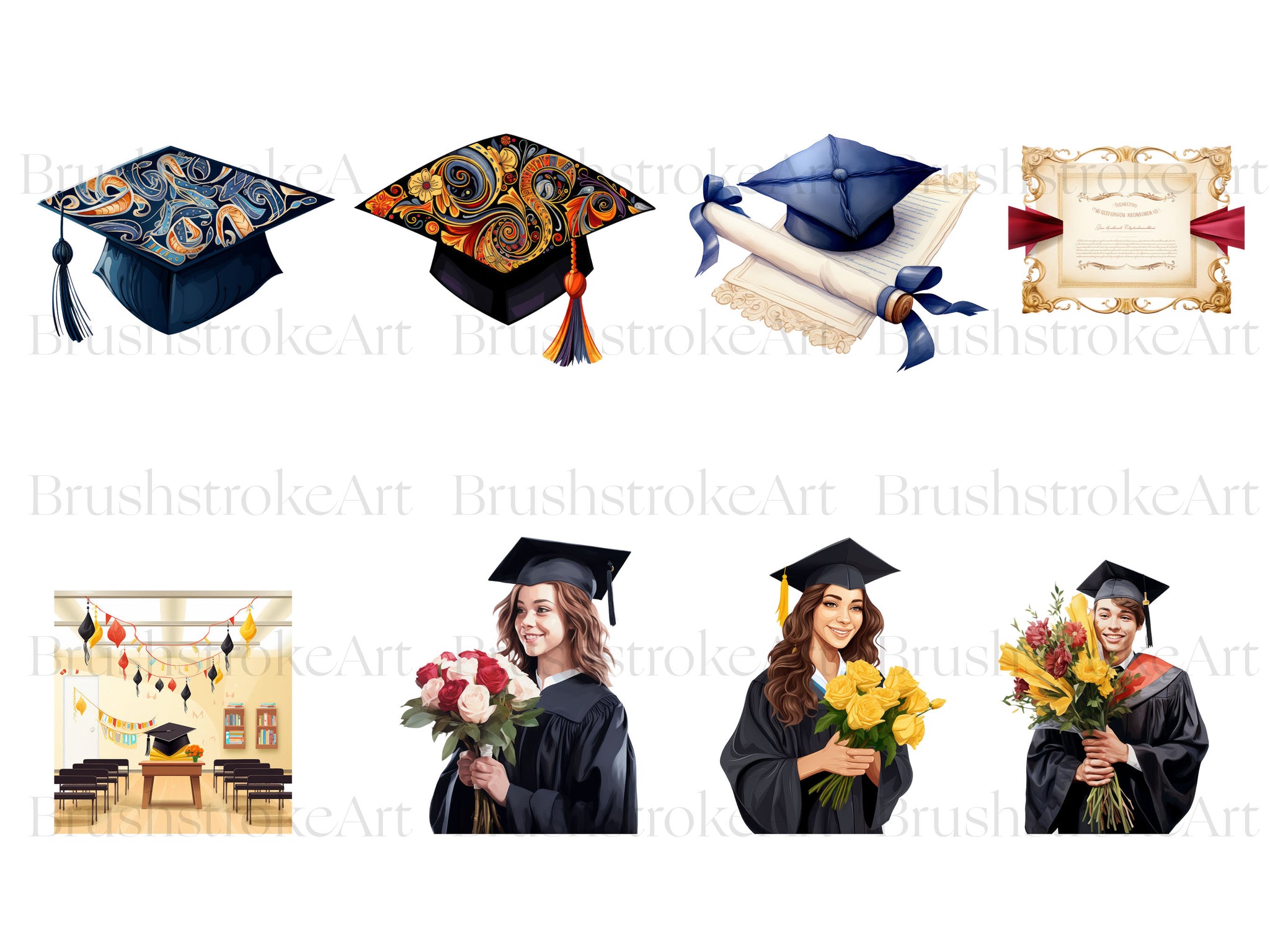 Graduation Clipart, Graduation Cap PNG, Graduation Girl PNG – Clipartset