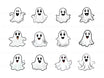 Cute Ghost Clipart, Halloween Ghost Face, Halloween Decor – Clipartset