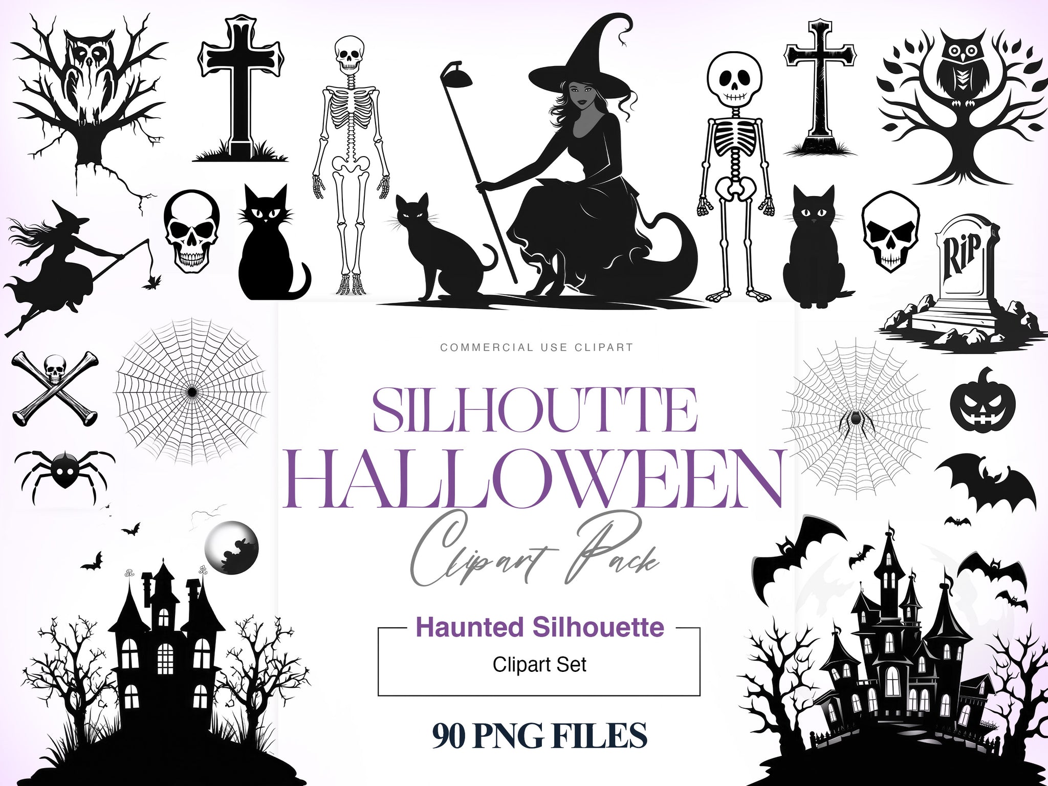 Halloween Line Art, Jack-o-lantern PNG, Halloween Doodles – Clipartset