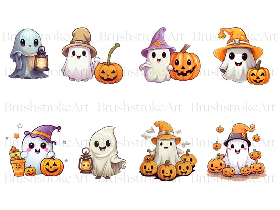 Halloween Ghost Clipart, Cute Ghost, Happy Halloween Card – Clipartset