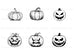 Halloween Pumpkin Line Art, Jack O Lantern, Pumpkin Face – Clipartset