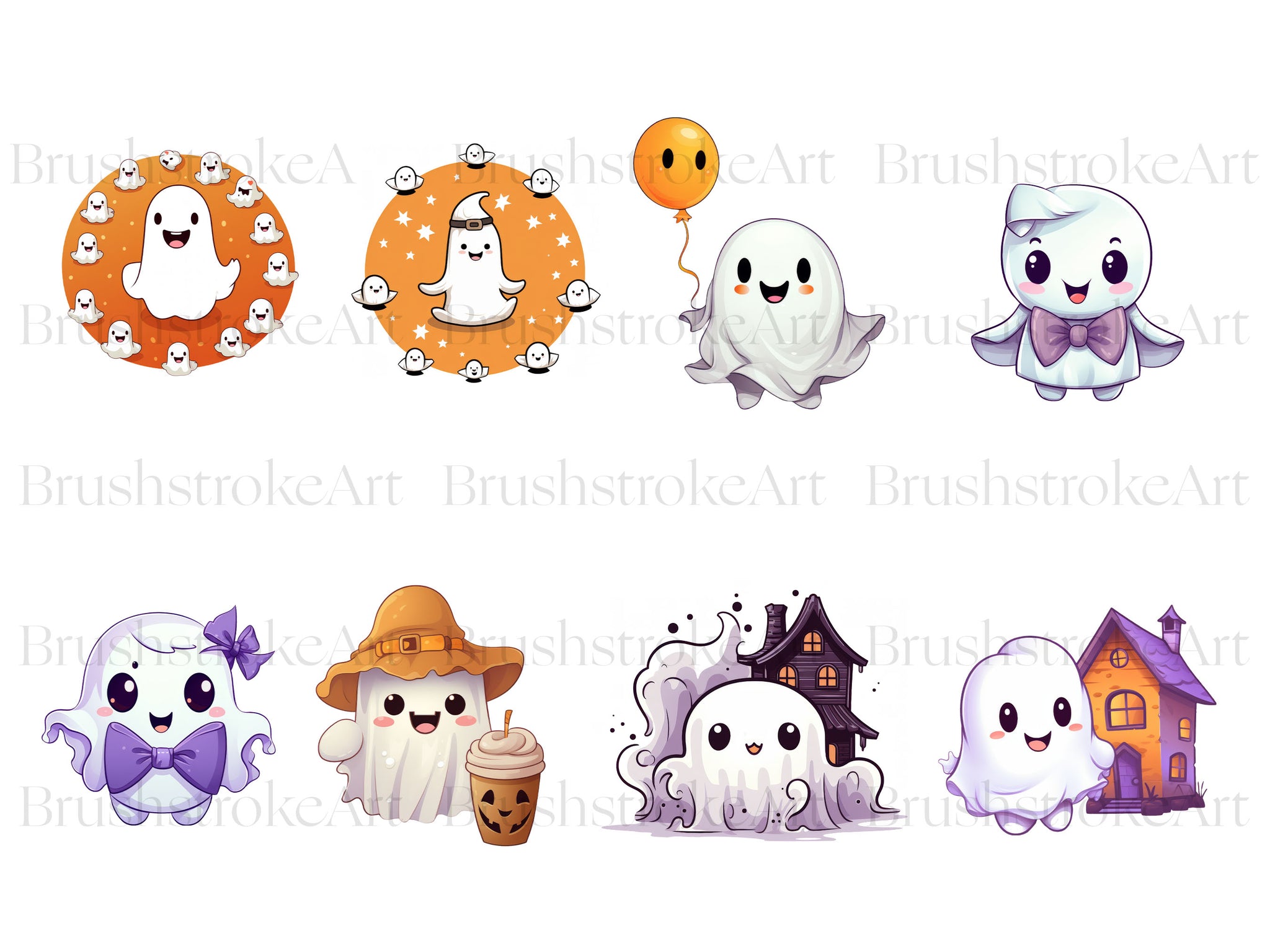 Halloween Ghost Clipart, Cute Ghost, Happy Halloween Card – Clipartset