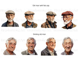 Grandpa Clipart, Old Men, Old Man Clipart, Funny Old People – Clipartset