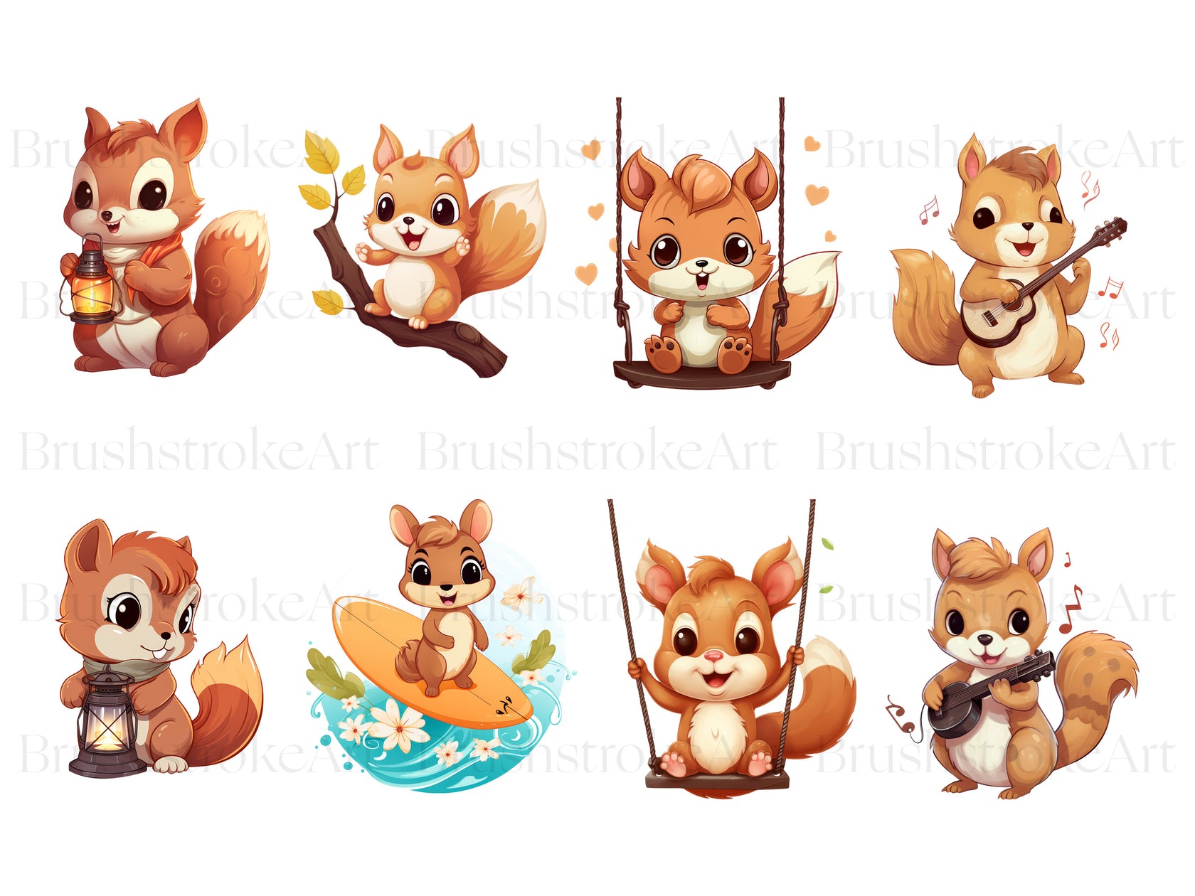 Cartoon Squirrel Clipart, Cute Squirrel PNG, Baby Squirrel – Clipartset