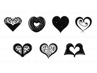 Heart Silhouette Clipart, Valentines Day, Floral Heart PNG – Clipartset