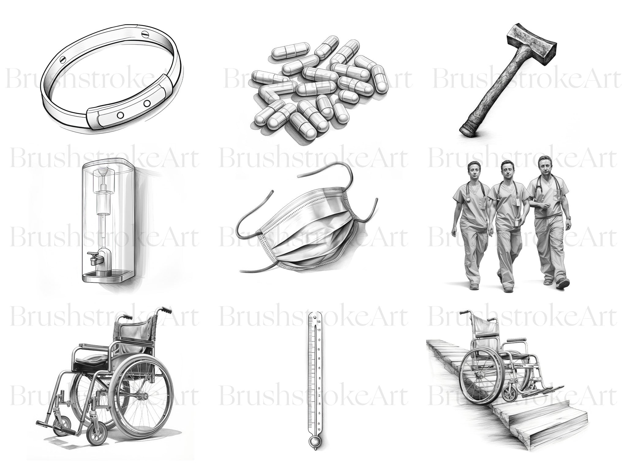 36 Medical Clipart Art, Doctor Clipart, Hospital, Nurse, Medical Suppl ...