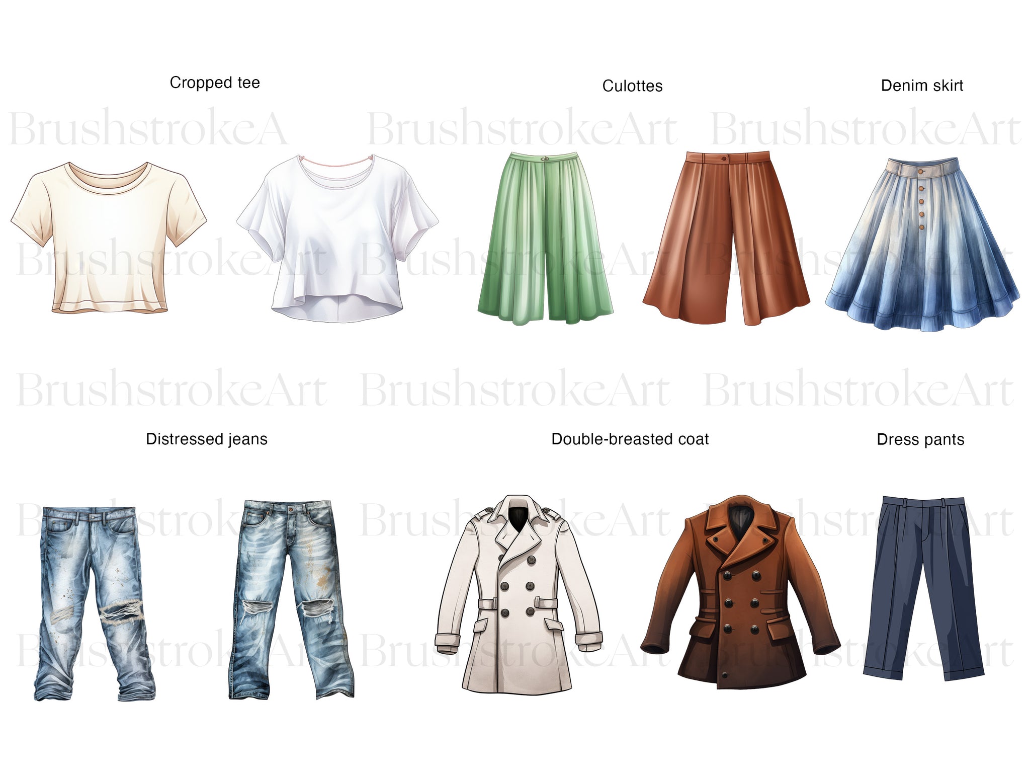 Clothes Clipart, T Shirt, Jeans Clipart, Fashion, Sweater – Clipartset