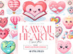 Kawaii Heart Clipart, Rainbow Heart PNG, Cute Hearts, Love – Clipartset