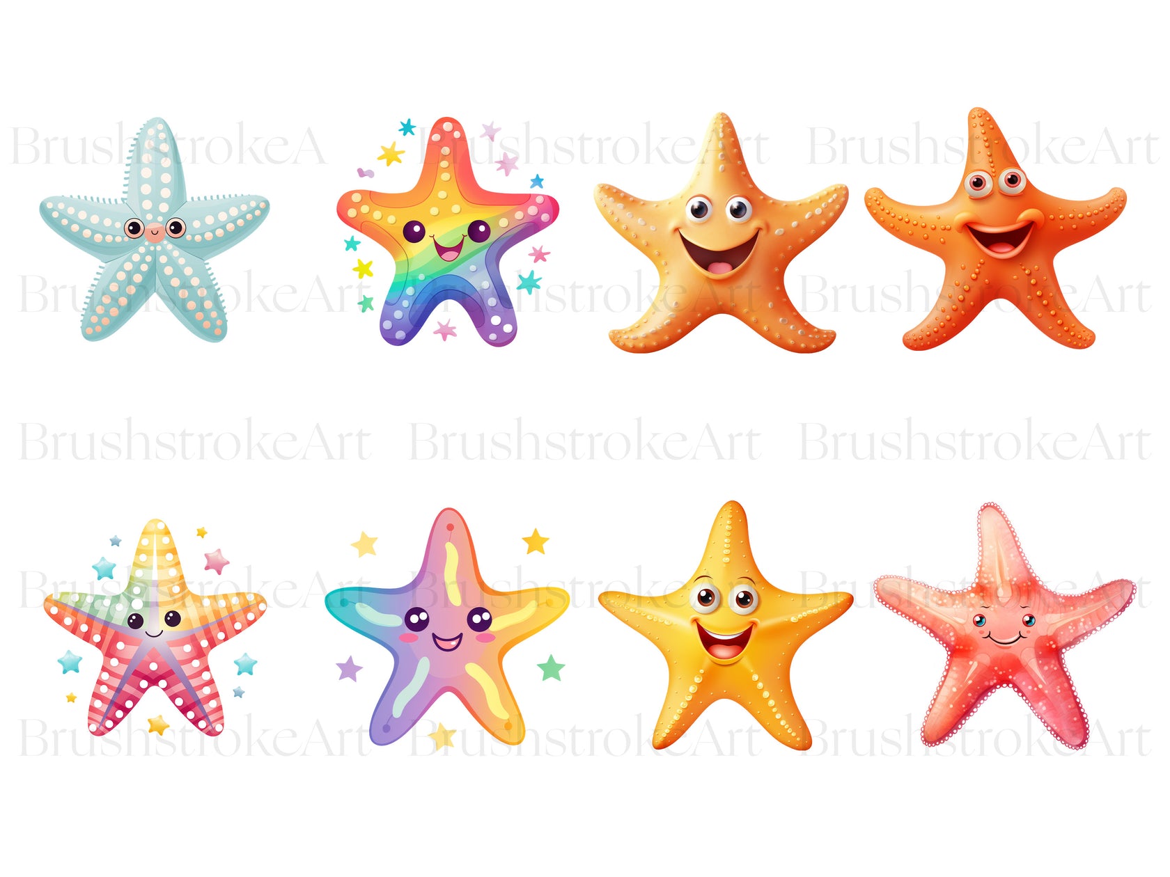 Cute Starfish Clipart, Kawaii Starfish, Baby Starfish PNG – Clipartset