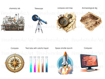 Science Clipart, Chemistry, Biology Clipart, DNA, Microscope – Clipartset