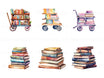 Watercolor Library Clipart, Cozy Book Reading, Library Book – Clipartset