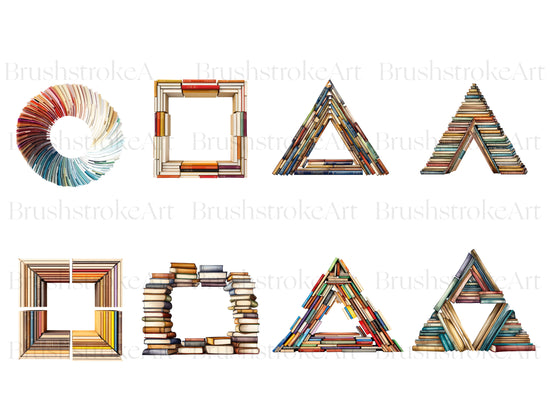 Book Border Clipart, Stack of Book PNG, Library Book, Shelf – Clipartset