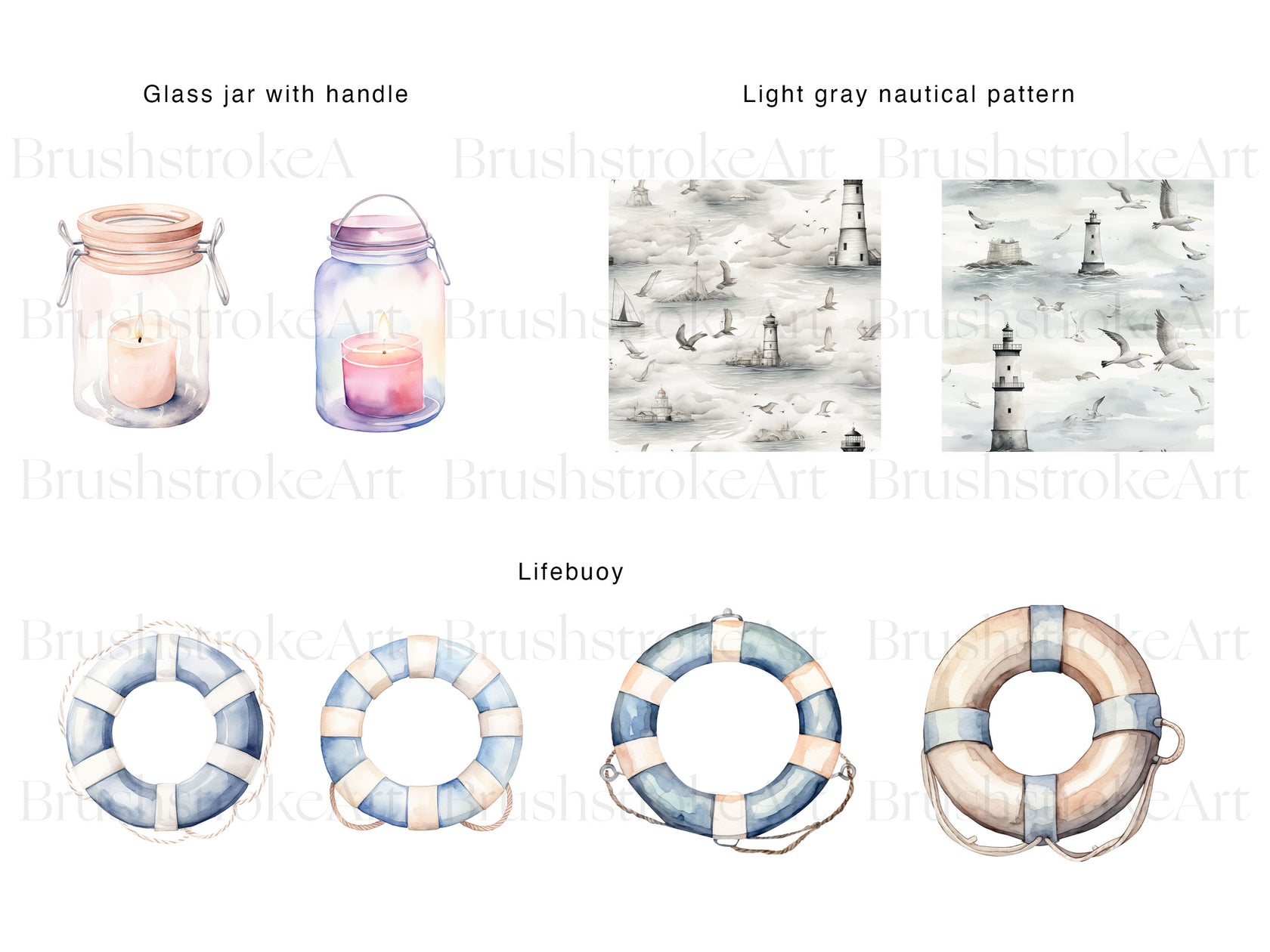 Watercolor Nautical Clipart, Coastal Beach, Sailing Clipart – Clipartset