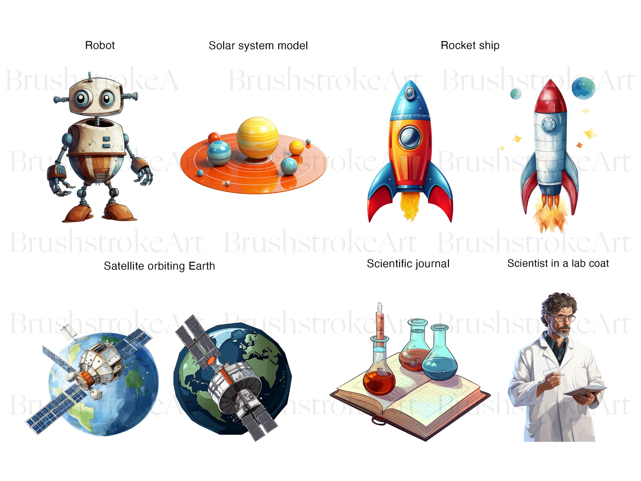Science Clipart, Chemistry, Biology Clipart, DNA, Microscope – Clipartset