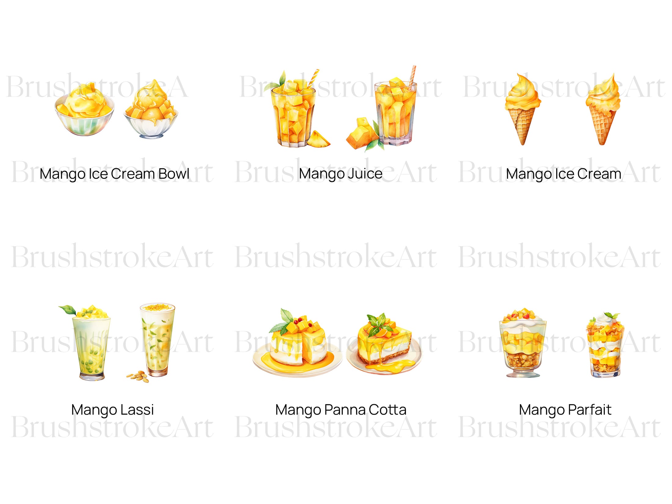 Watercolor Mango Clipart, Tropical Fruit, Yellow Mango PNG – Clipartset