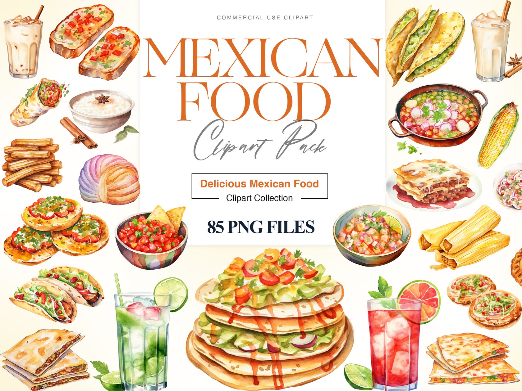 Mexican Food Clipart, Tacos, Nachos Clipart, Mexican Dishes – Clipartset