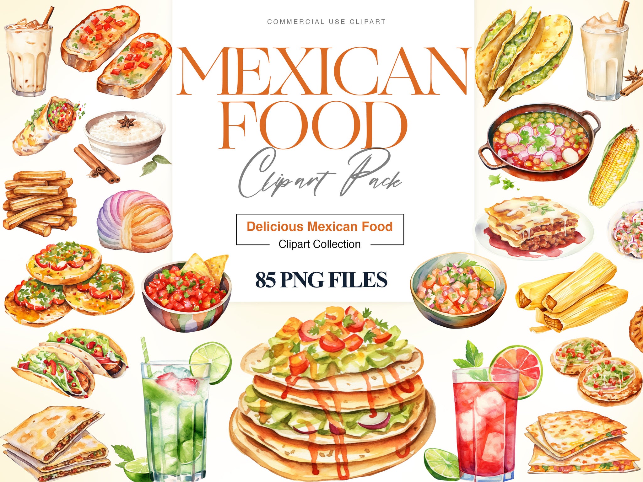 Mexican Food Clipart, Tacos, Nachos Clipart, Mexican Dishes – Clipartset