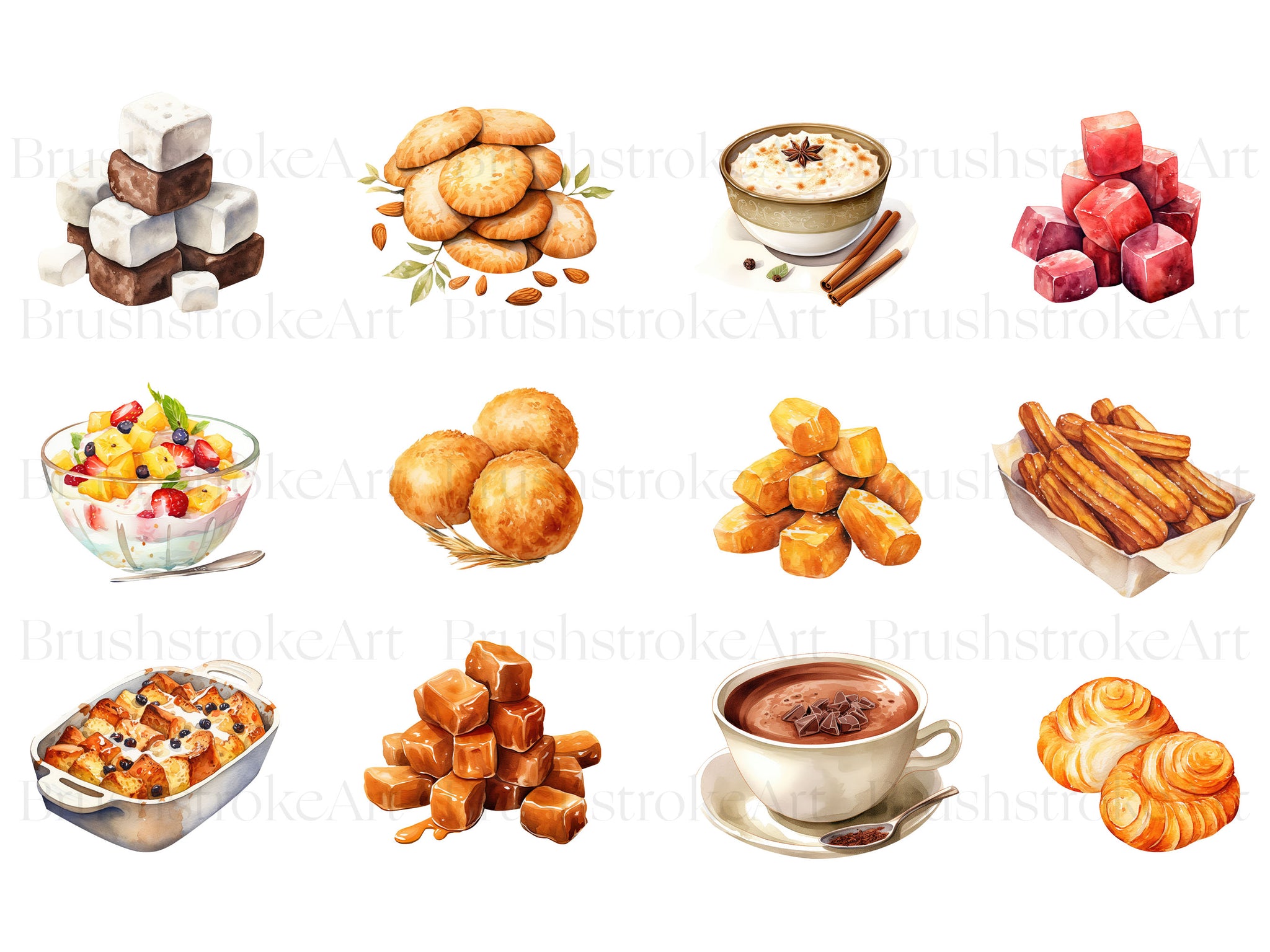 Mexican Dessert Clipart, Mexican Candy, Churros – Clipartset