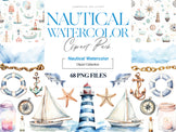 Watercolor Nautical Clipart, Coastal Beach, Sailing Clipart – Clipartset