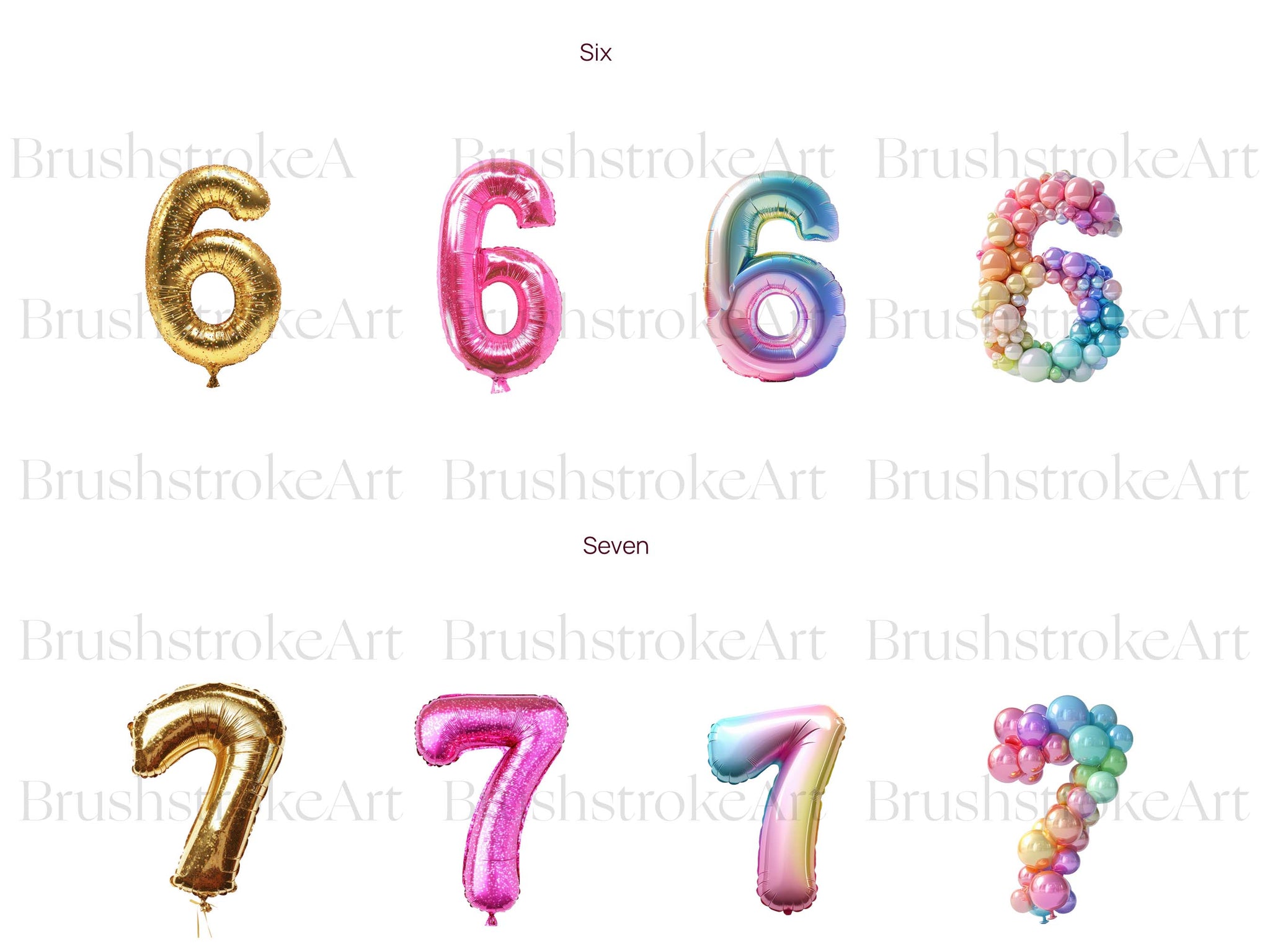 Colorful Numbers Clipart, Birthday Numbers, Party Balloons – Clipartset