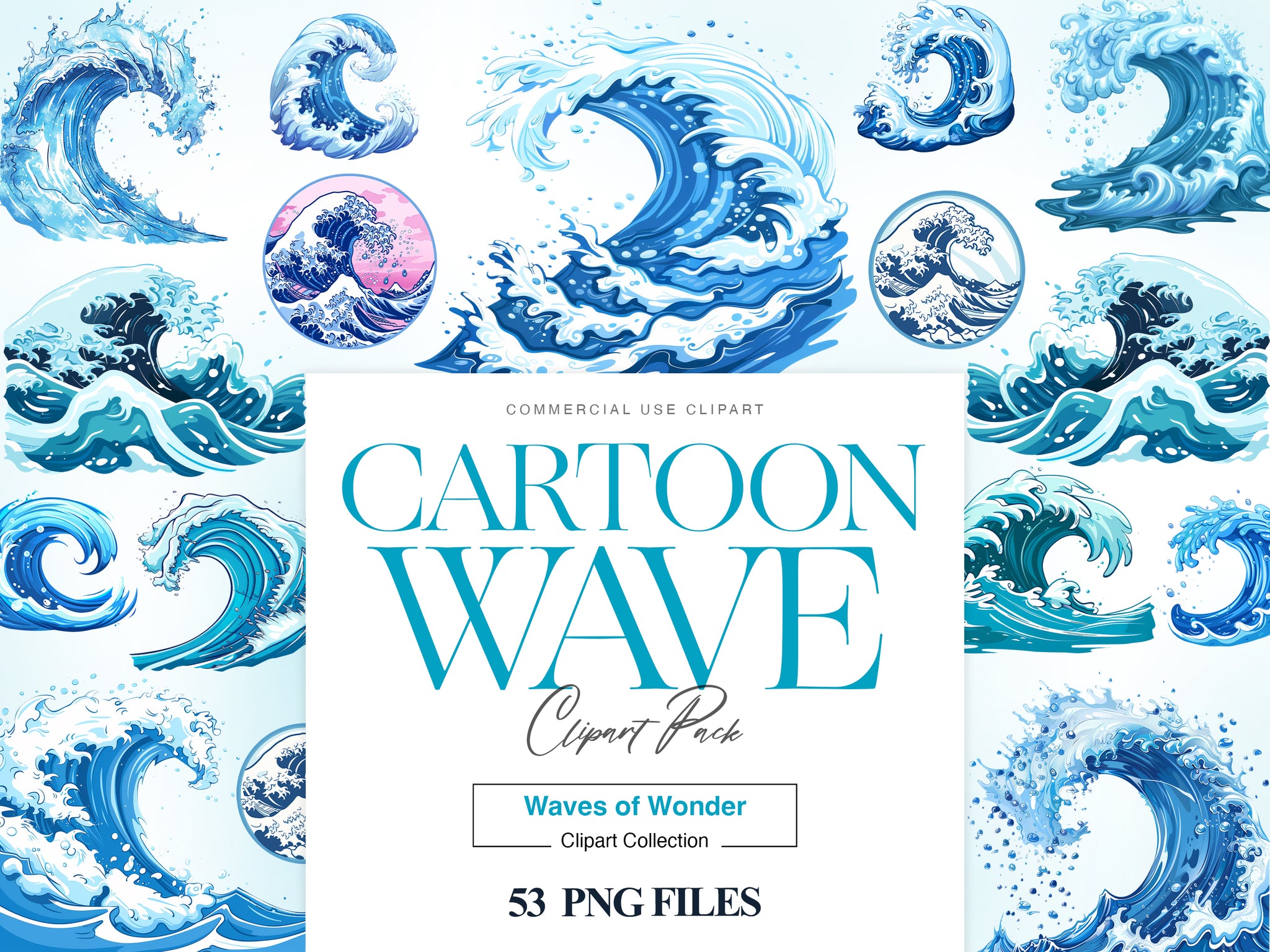 Ocean Waves Clipart, Sea Waves, Ocean Printable, Beach Clipart – Clipartset