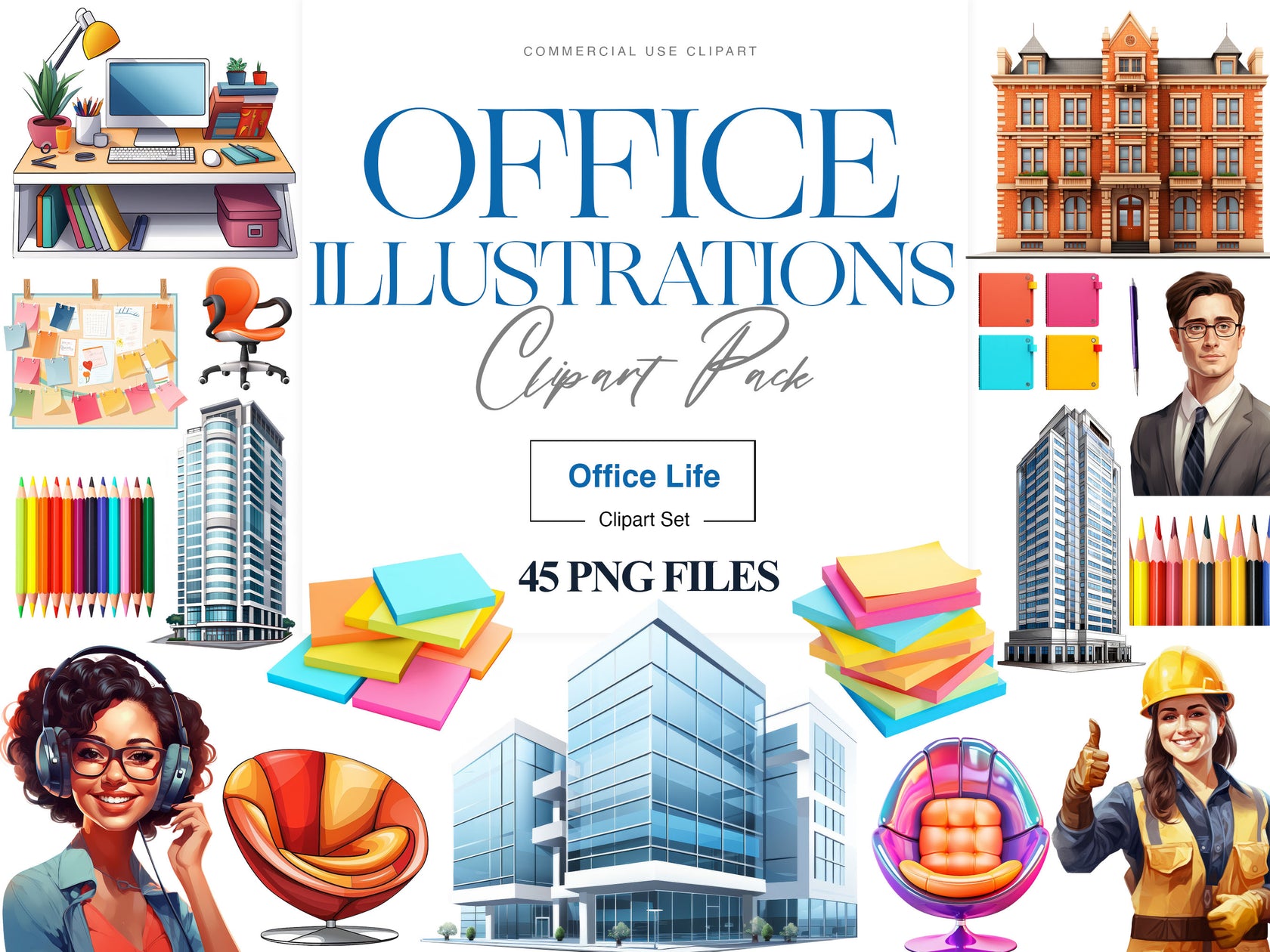 Office Clipart, Business, Girl Boss Clipart, Worker PNG – Clipartset