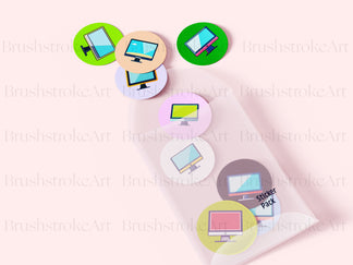 Computer Monitor Clipart, Computer Screen, Tech Graphics – Clipartset