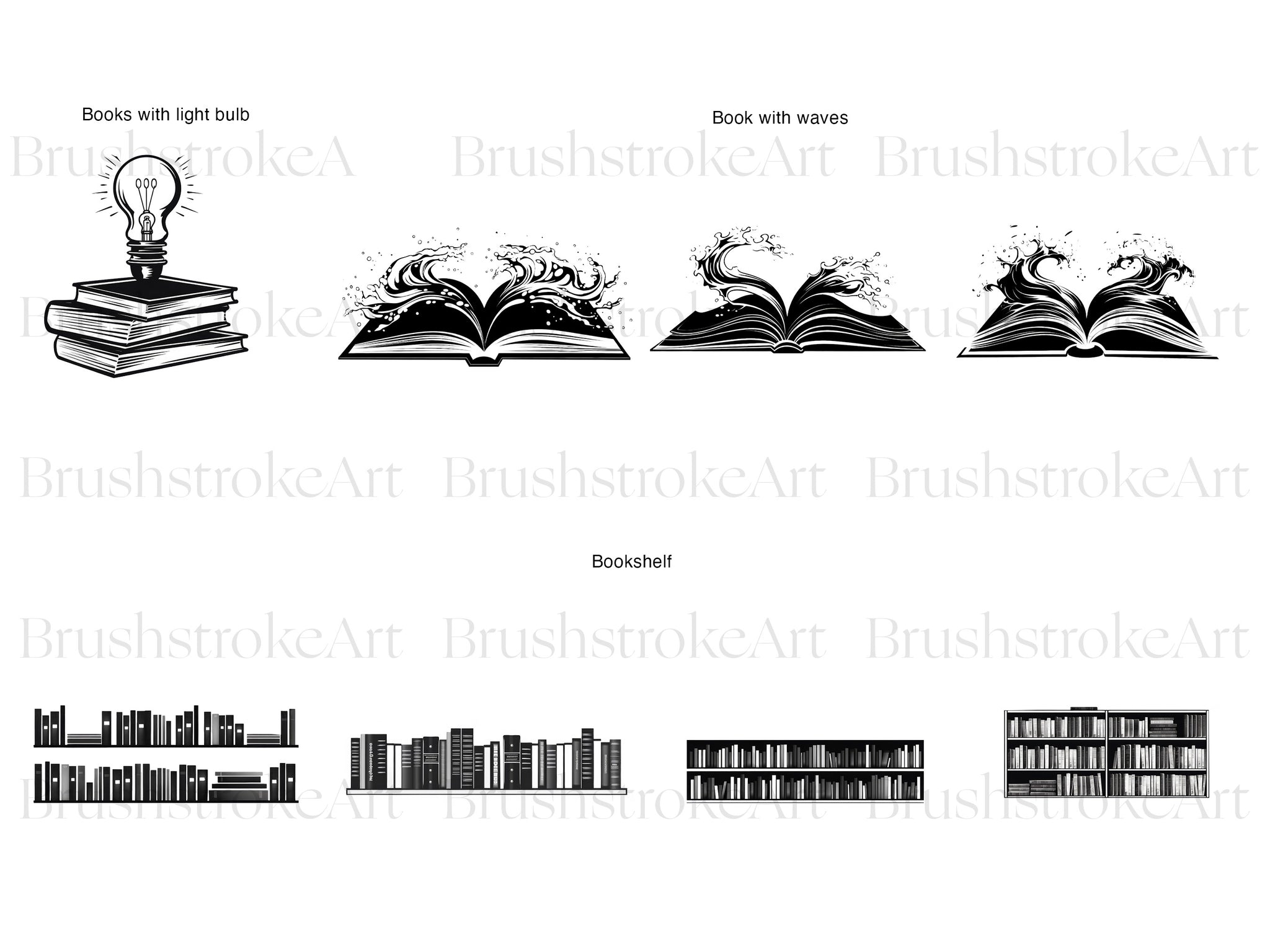 Magic Book Silhouette Clipart, Book of Magic, Open Book PNG – Clipartset