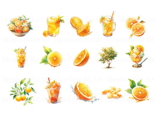 Watercolor Orange Clipart| Juice| Summer| Orange PNG| Food – Clipartset