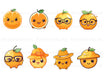 Cute Orange Clipart, Kawaii Fruit, Orange PNG, Summer Fruit – Clipartset