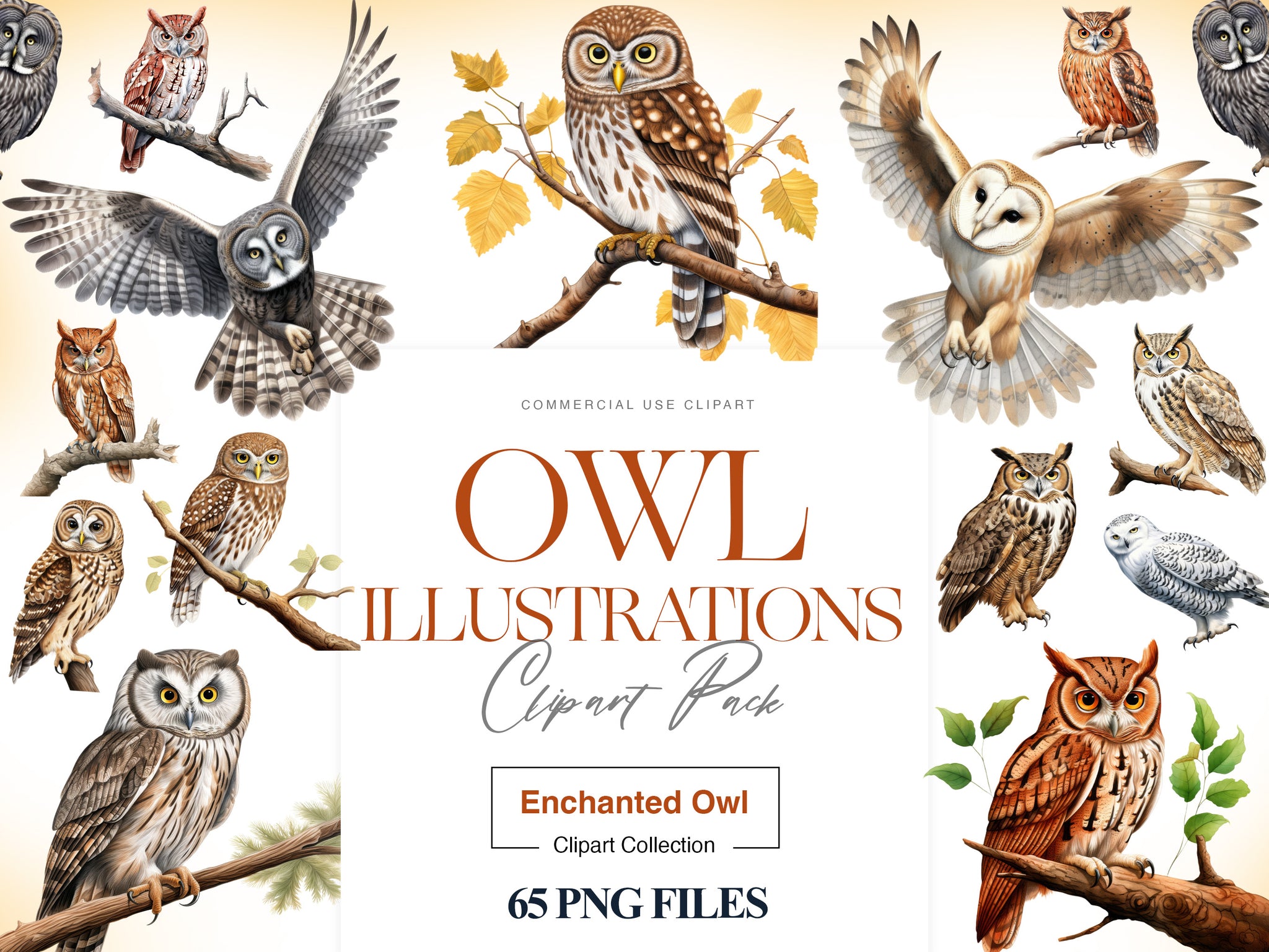 Owl Illustration Clipart, Barn Owl, Type of Owls, Cute Owl – Clipartset