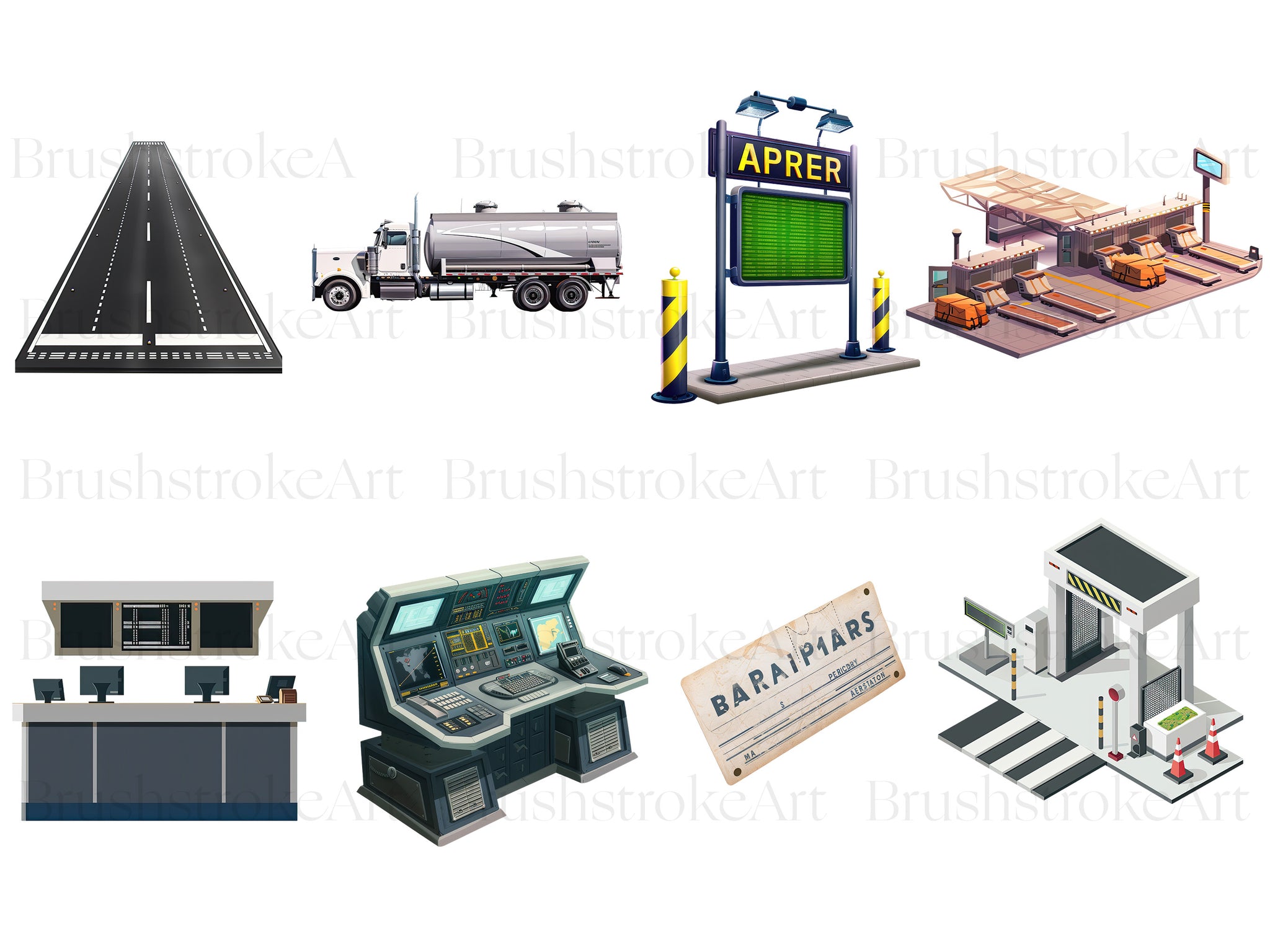 Watercolor Airport Clipart, Travel Vacation PNG, Scrapbook Images ...