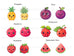 Cute Fruit Clipart, Smiling Fruit Happy, Kawaii Fruit PNG – Clipartset