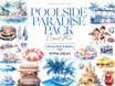 Watercolor Pool Clipart, Summer Vacation, Swimming Pool Party – Clipartset