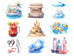 Watercolor Pool Clipart, Summer Vacation, Swimming Pool Party – Clipartset