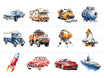 Watercolor Vehicle Clipart, Transportation A-Z, Truck, Car – Clipartset
