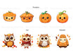 Cute Fall Clipart, Pumpkin, Cute Autumn PNG, Fall Animals – Clipartset
