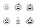 Halloween Pumpkin Line Art, Jack O Lantern, Pumpkin Face – Clipartset