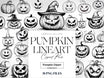 Halloween Pumpkin Line Art, Jack O Lantern, Pumpkin Face – Clipartset