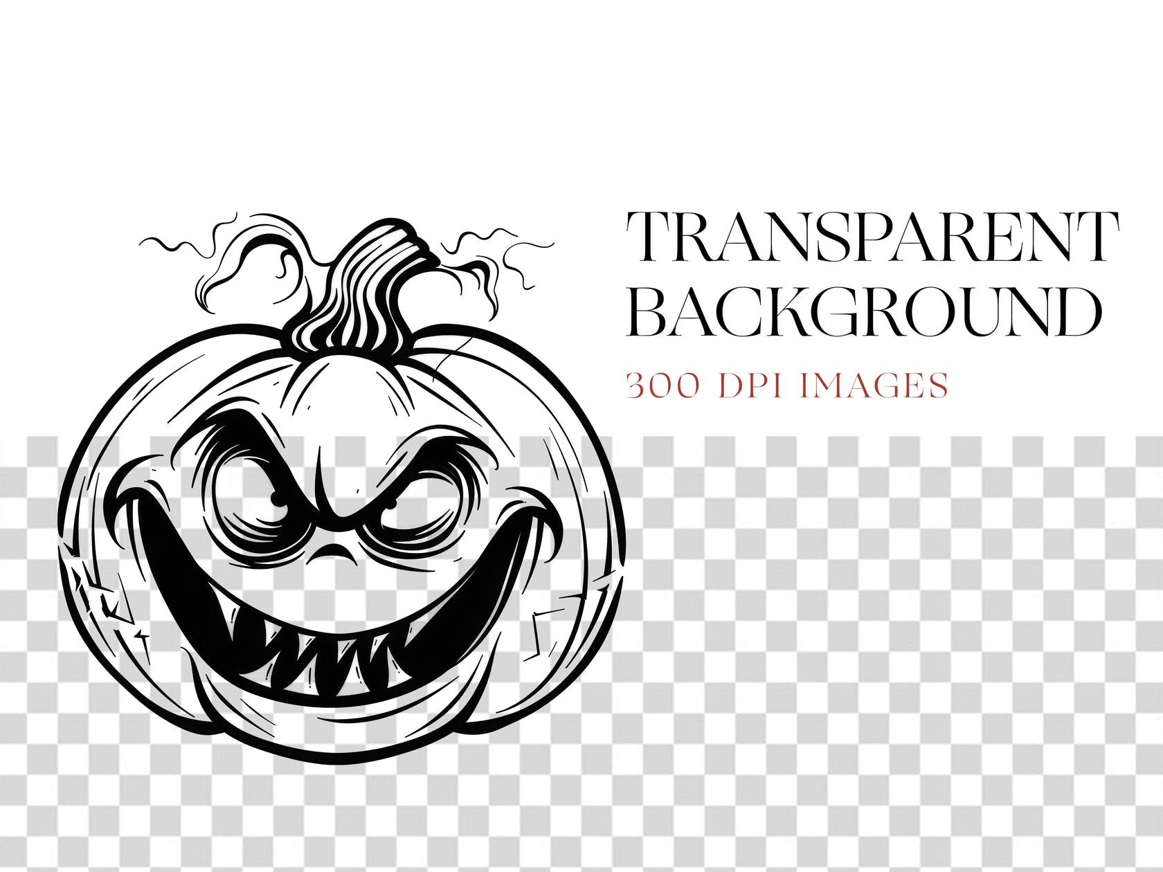 Halloween Pumpkin Line Art, Jack O Lantern, Pumpkin Face – Clipartset