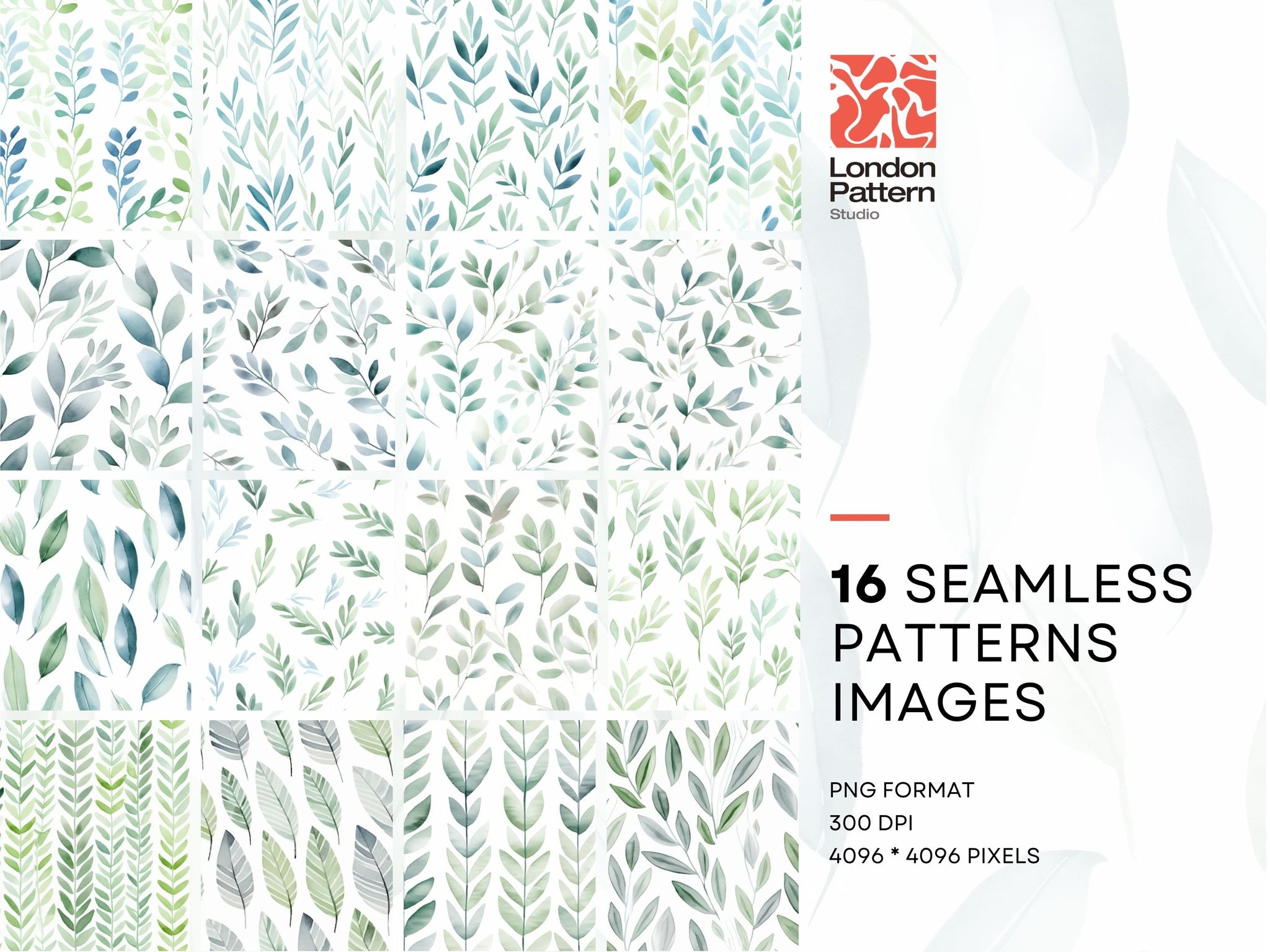 Leaf Stripes Seamless Pattern, Tile, Floral wallpaper Design – Clipartset