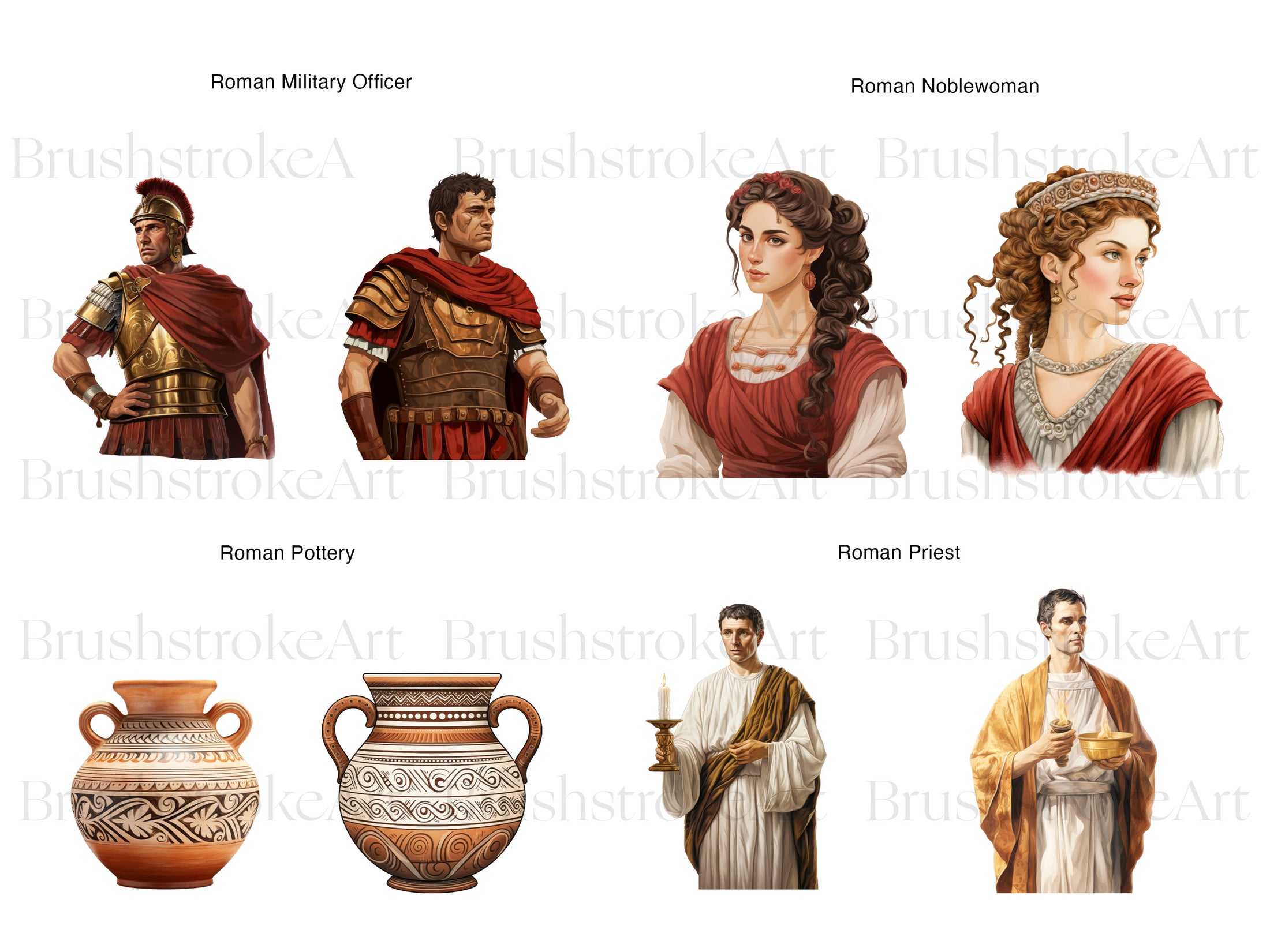 Ancient Rome Clipart, Roman Empire, Gladiator, Roman Design – Clipartset